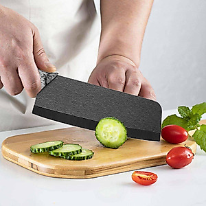 tatakook Ceramic Vegetable Knife 6in with Steath,Lettuce Knife Vegetable Cutting Knife Suitable for Fruits,Meat,Ceramic Chef Knife Nakiri Knife Black