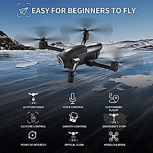 TENSSENX Drone with 1080P Camera, Foldable FPV Drone for Adults and Kids, TSRC A5 RC Quadcopter with 2 Batteries for 40 Mins flight, Voice and Gesture Control, Optical Flow Positioning, Gravity Sensor