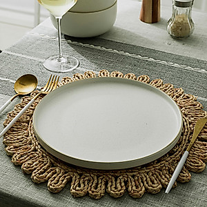 S&Q'S CERAMICS S&Q Dinner Plates Set of 6, 10.5 inch Matte Off-White Plates Ceramic Dinnerware Serving Dishes for Kitchen, Microwave and Dishwasher Safe, Scratch Resistant (Glazed Matte Off-White)