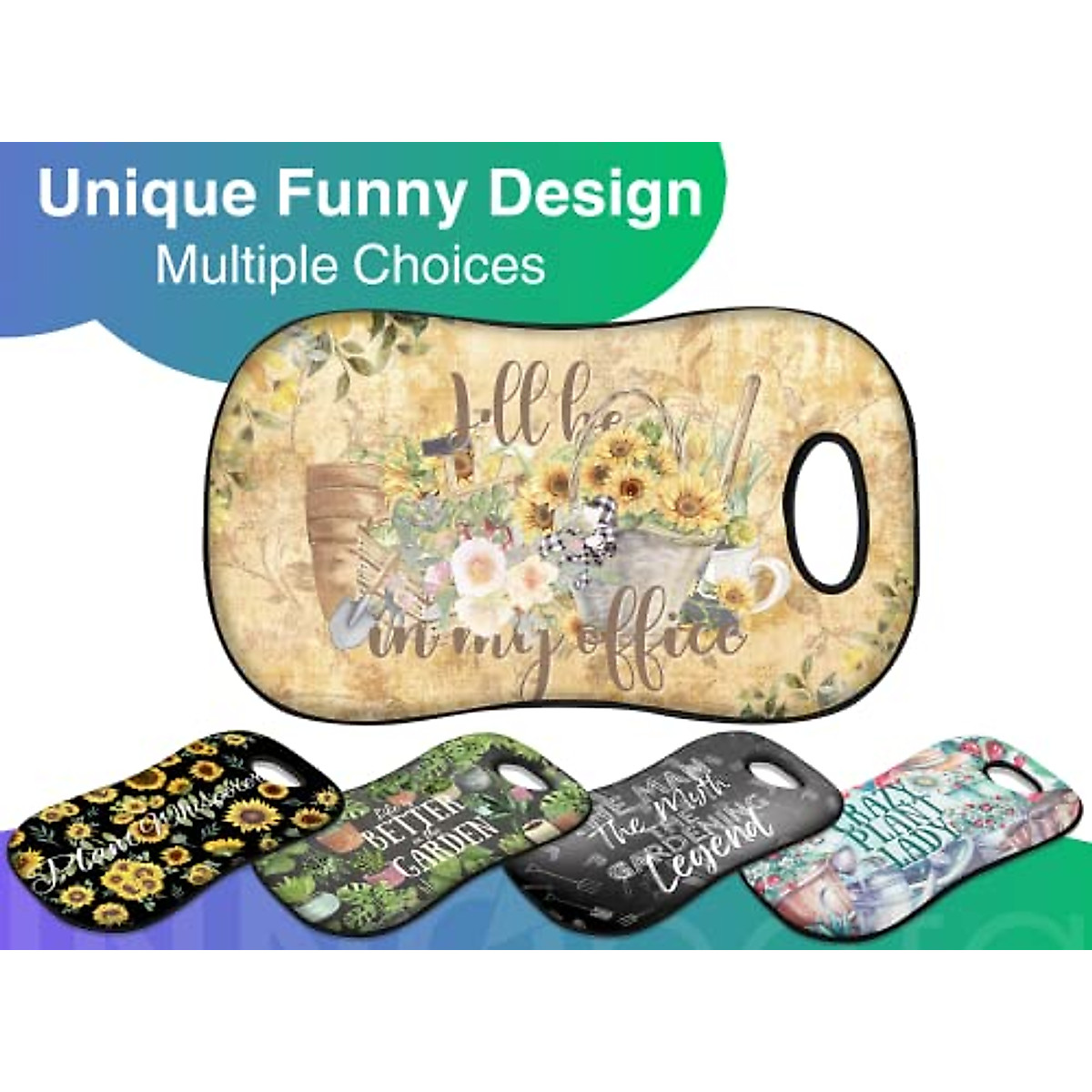 InnoBeta Kneeling Pad with Handle, Kneeling Pad for Gardening, Extra Thick & Soft Memory Foam Cushion, 18.9" x 11" x 1.75", Gardening Gifts, Yellow - I'll Be in The Office