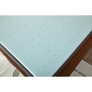 Bedsy Sleep 3" Gel Memory Foam Mattress Topper, Soft, King,Blue