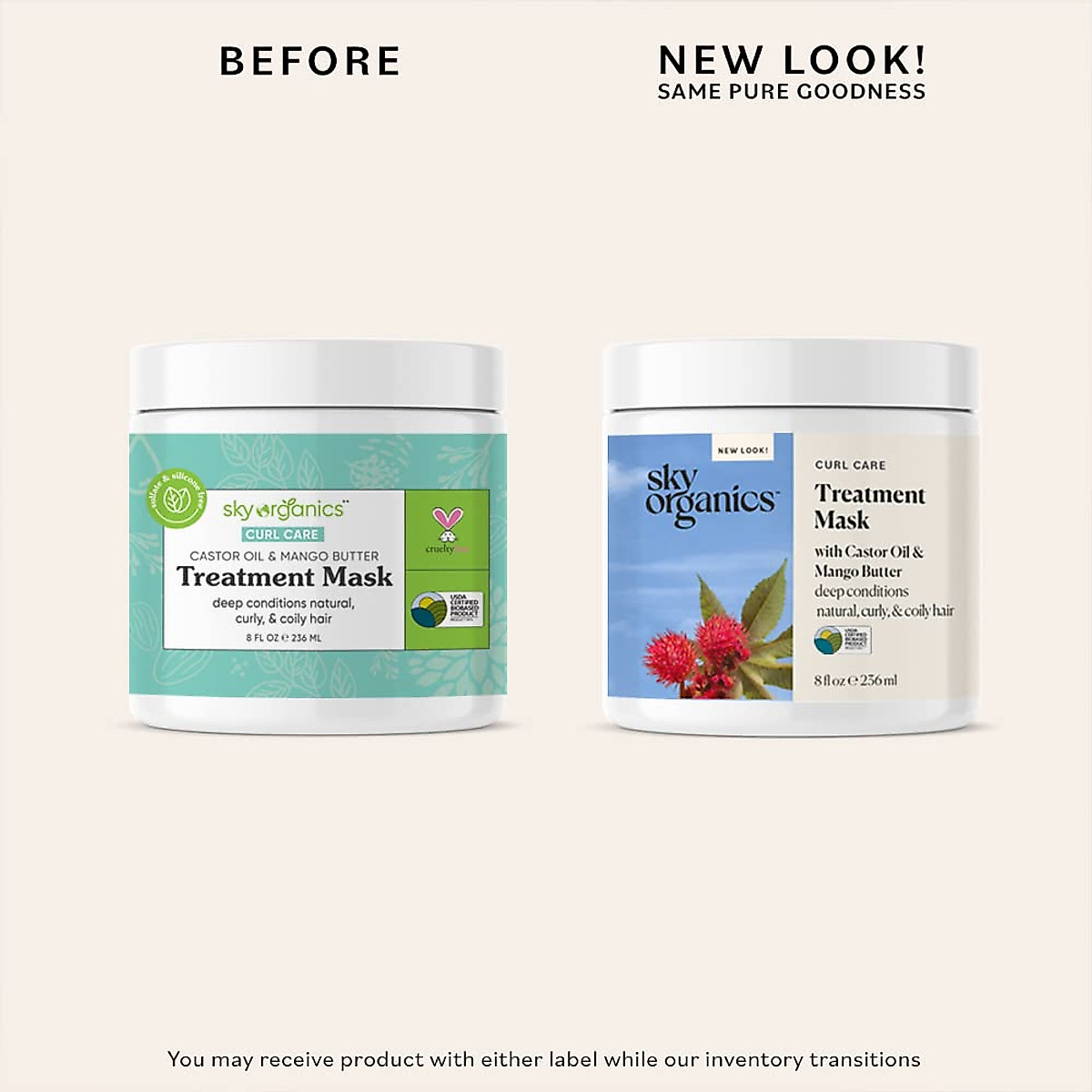 Sky Organics Curl Care Bio-Based Treatment Mask for Hair USDA Certified Bio-Based to Repair, Strengthen & Soften Curls, 8 fl. Oz