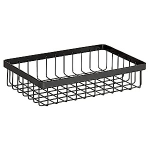 G.E.T. WB-962-MG Rectangular Metal Storage Wire Basket for Pantry, Produce and More, 9" x 6" x 2", Gray