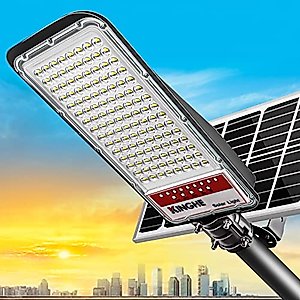 Solar Street Lights Outdoor Waterproof- 1000W Dusk to Dawn Solar Parking Lot Lights,Security Flood Lights with Motion Sensor Control for Yard, Path, Garage,Home, Wall or Pole Mount, Commercial Grade