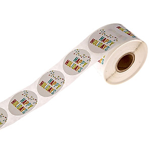 String of Lights Happy Hoildays Stickers / 500 Festive Christmas Lights Labels / 1.5" Small Business Holiday Label/Winter Envelope Seals/Made in The USA