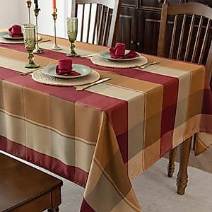 LOSIVISHE Fall Plaid Tablecloth for Thanksgiving, 60x84 inches Checkered Style Table Cloth Holiday Family Gathering Rectangle Table Cover - Spillproof & Waterproof - Ideal for Indoor & Outdoor Use