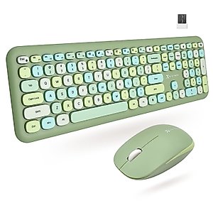 X9 Green Keyboard and Mouse Combo - 2.4G Wireless Connectivity - Transform Your Space with a Cute Wireless Keyboard and Mouse Retro Set - Colorful Keyboard and Mouse - Aesthetic Keyboard