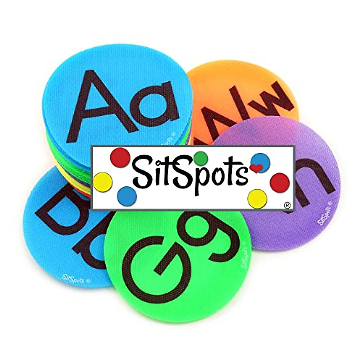 SitSpots Alphabet Multi-Color Floor Dots for Classroom 4" | Engage Kids ...