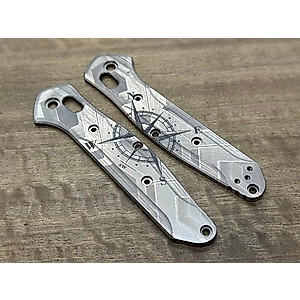 COMPASS engraved Titanium Scales for Benchmade 940 Osborne