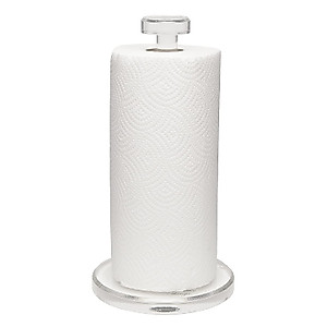 Acrylic Paper Towel Holder, Modern Kitchen Decor Paper Towel Dispenser 13.5" Tall Standing Countertop Paper Towel Holders for Kitchen Organization, Bathroom, Laundry Room, Pool House Made in USA