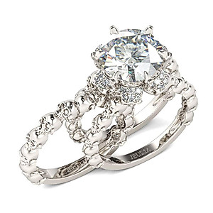 Jeulia 8.4 Carat Interchangeable Wedding Ring Set 925 Sterling Silver Round Cut Engagement Rings Cubic Zirconia Solitaire Promise Bridal Rings Anniversary Promise with Jewelry Gift Box (7)