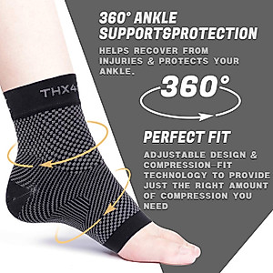 THX4COPPER Ankle Brace(Pair)-Great Foot Care Compression Support for Injury Recovery, Ankle Pain Relief, Swelling, Sprained Ankle, Achilles, Tendonitis, Heel Spurs-Perfect Ankle Sleeve Men&Women