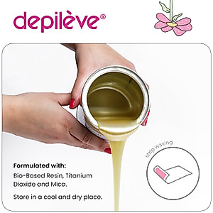 Depileve Hair Removal Wax - Pearl Rosin Full-Body Wax - Ideal for Dry, Flaking Skin - Soft and Gentle Waxing Pearls - Moisturizing Strip Wax - 14 oz