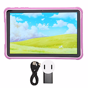 FOLOSAFENAR Tablet, 100‑240V Eye Protection 2MP 8MP Dual Camera WiFi 10 Inch HD IPS Screen Kids Tablet for Study (US Plug)