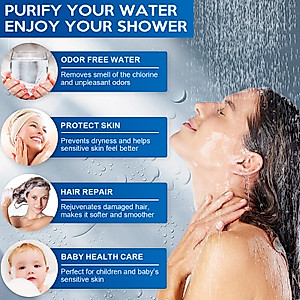 Luxsego Shower Head Filters for High Pressure Shower Head, 6 PCS PP-Cotton Filter Cartridge for Hard Water Soften Hard Water, Handheld Shower Head Replacement Filters