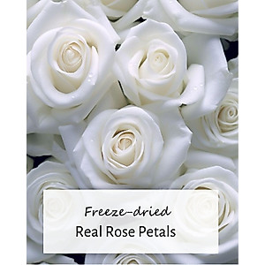 REAL Rose Petals, Pearl White Freeze-Dried Petals 3.5oz Biodegradabel Wedding Natural Confetti, Perfectly Preserved Flower Petals for Table Decorations