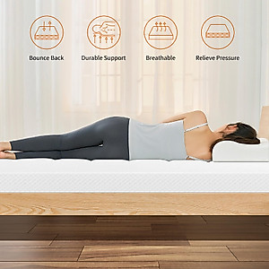 Twin Size Mattress, 5 Inch Gel Memory Foam Mattress for Cool Sleep & Pressure Relief, Medium Firm RV Daybed Mattress for Kid Adults, Bed-in-a-Box, CertiPUR-US Certified