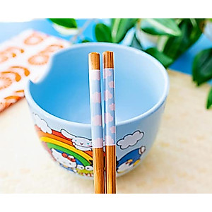 Toynk Sanrio Hello Kitty and Friends Rainbow Ceramic Ramen Bowl and Chopstick Set
