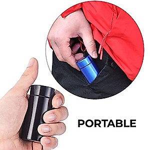 VIKROM Portable Airtight Aluminum Herb Storage Container Durable Waterproof Containers with Screw-Top Lid Lock Herb Spices Metal Accessories for Preserves & Secures Herbs