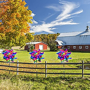 HYLYING 10 PCS Bird Blinder Repellent Pinwheels, Colorful Windmill to Scare Birds Away, Holographic Pin Wheels Keep Birds Away Spinners for Garden Yard Patio Lawn Farm Decor