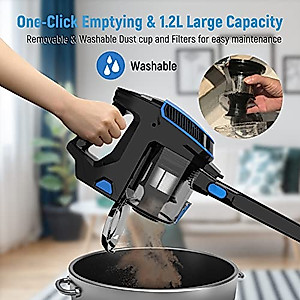 FABULETTA Cordless Vacuum Cleaner, 25 kpa Stick Vacuum 6 in 1 Set with 8 x 2500mAh Large Battery, Max 50 min Runtime, 250W Brushless Motor Handheld Vacuum Cleaner for Hard Floor Carpet Pet Hair