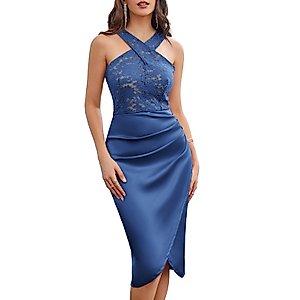 GRACE KARIN Women Cocktail Dresses Lace Weeding Guest Semi Formal Homecoming Dress Royal Blue
