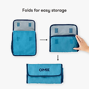 OmieBox Lunch Bag - Washable, Foldable, Durable, WaterResistant Fabric with Interior Pocket and External Bottle Holder.