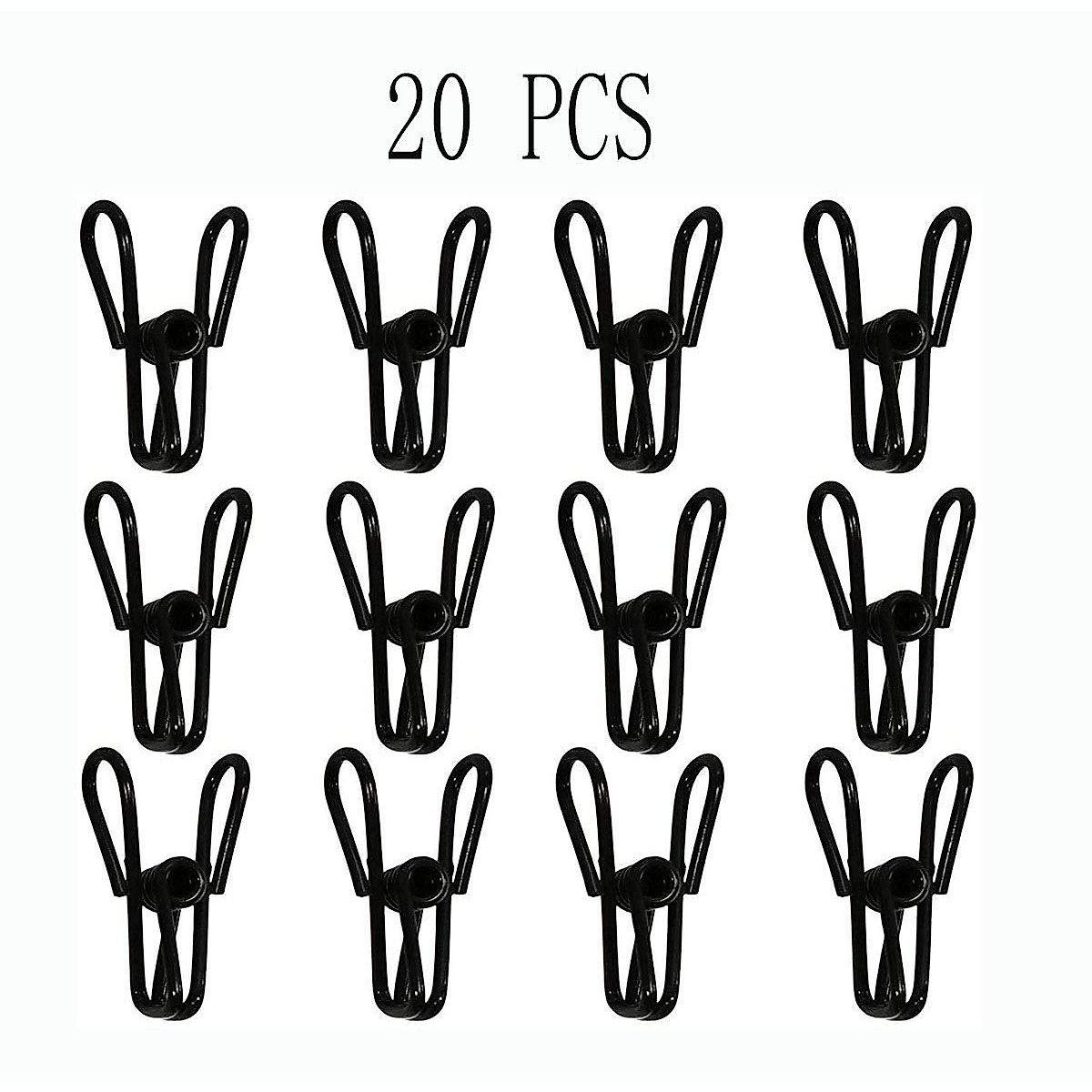 20 Pcs 2 Inch Black Chip Clips, PVC Coating High Elasticity Strength Steel Clothes Pins, Food Clips and Bag Clips