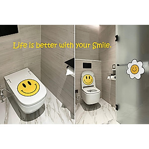12" Smiley Face Murals Wall Decal Sticker Vinyl Smile Wall Decals Removable Peel and Stick Wall Stickers for Interior Car Window Laptop Luggage Baggage