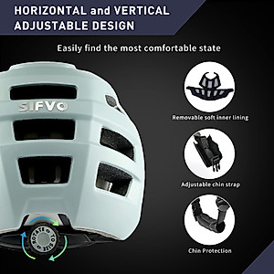 Bike Helmet, SIFVO Bike Helmets for Men and Women, Mountain Bike Helmet with Visor Helmets for Adults to Youth Bicycle Helmet Road Bike Helmet Safe and Comfortable 54-62cm【M/L】