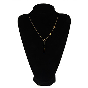 LUREME Women's Stainless Steel Love Y Shaped Necklace Circle Lariat Necklace (nl005577-2)