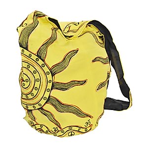 Mandala Crafts Yellow Sun Hippie Bag Large Hobo Bags for Women - Boho Purse Hobo Crossbody Bags for Women - Boho Shoulder Bags Indie Style Bohemian Bag Sling Bags