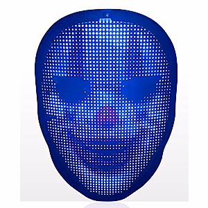 Led Mask With Programmable,Costume Bluetooth Face Mask, Light Up Scream Halloween Cosplay Masquerade For Adults(Rechargeable)