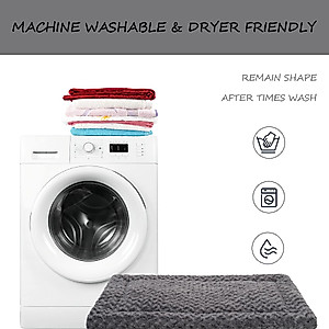 Washable Dog Bed Mat Reversible Dog Crate Pad Soft Fluffy Pet Kennel Beds Dog Sleeping Mattress for Large Jumbo Medium Small Dogs, 41 x 27 Inch, Gray