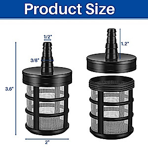 Tondiamo 4 Pieces Household Hose Filters Water Pump Sediment Filter 50 Mesh Stainless Steel Hose Water Filter Garden Hose Strainer for Sprayers, Car Washers, Oil Pumps and Industrial Equipment