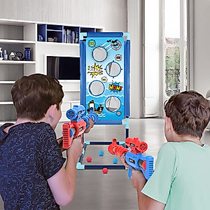 OleFun Shooting Game Toy for Age 6, 7, 8,9,10+ Years Old Kids, Boys - 2 Foam Ball Popper Air Guns & Shooting Target & 24 Foam Balls - Ideal Gift