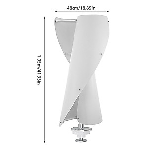 Vertical Wind Turbine 2 Blades 400W 12v Helical Magnetic Levitation Shaft Vertical Wind Turbine with Controller MPPT, Energy Saving and Environmental Protection, Suitable for Home Factory Use (White)