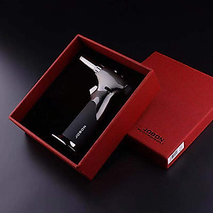 Butane Torch Lighter Adjustable DUAL Flame Style Refillable Windproof Cooking Lighters for BBQ, Baking, Creme Brulee, Welding, Resin(Gas Not Included)