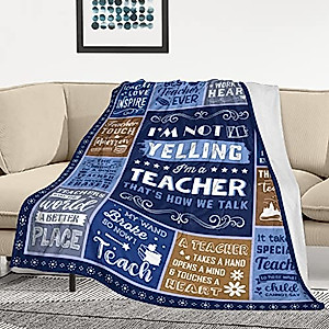 KJACGAD Teacher Appreciation Gifts for Women - Teacher Gifts for Women - Teacher Retirement Gifts - Back to School Teacher Gifts - Teachers Day Teacher Birthday Gifts Throw Blanket 60x50 Inch