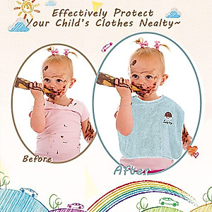 HISHELL Waterproof Drool Bibs for Toddlers 1-6 years old, Baby Feeding Bibs Unisex with PEVA Back, Soft and Absorbent Adjustable Burp Cloths Bibs for Girl Boy