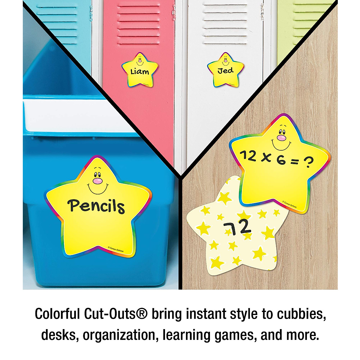 Carson Dellosa 36 Piece Mini Stars Bulletin Board Cutouts, Star Decor Classroom Cutouts for Bulletin Board Decorations, Room Décor, Locker Decorations, Cubbies for Classrooms, and Classroom Décor