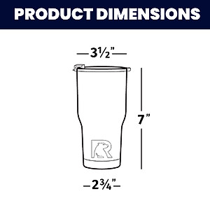 RTIC 20 oz Insulated Tumbler Stainless Steel Coffee Travel Mug with Lid, Spill Proof, Hot Beverage and Cold, Portable Thermal Cup for Car, Camping, Cardinal Matte