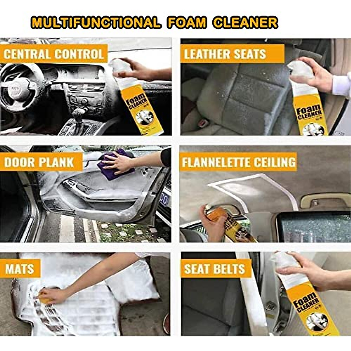 DIZHIGE 30/100ml Neat Freekz Multi-Purpose Foam Cleaner, Neat Freekz Foaming Cleaner, Amplesunshine Powerful Stain Removal Kit, Foam Cleaner for Car And House (30ml, 3pcs)