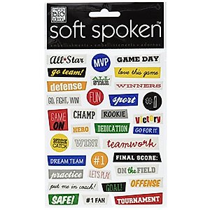 Me & My Big Ideas Soft Spoken Themed Embellishments, All Star Pebbles