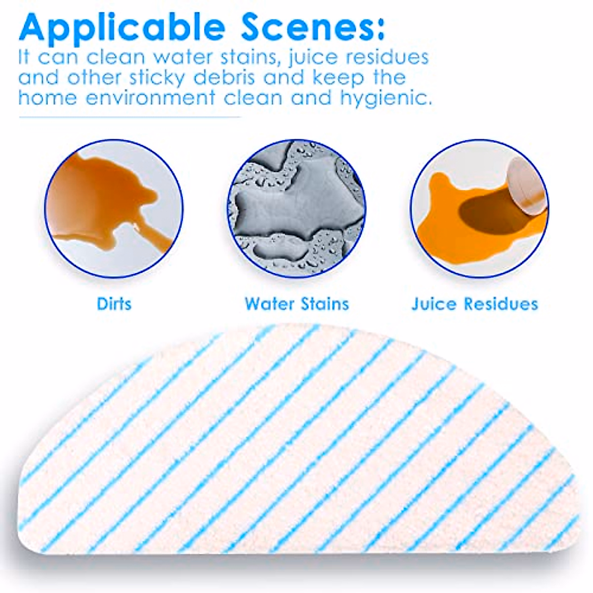 (50 Pieces) CHAIN PEAK Disposal Mop Pads for ECOVACS DEEBOT OZMO T8/ T8+/ T8 AIVI/ T9/ T9 MAX Vacuum Cleaner Wipes, Wiping Pads, One Time Use Mopping Cleaning Cloths