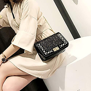 Small Crossbody Bags for Women Purses Lightweight Handbags Shoulder Bag(black)