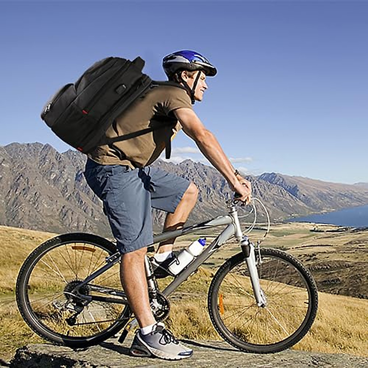 MATEIN Lunch Backpack for Men, 17 Inch Insulated Cooler Backpack Lunch Box Backpack with USB Charging Port, Water Resistant Computer School Bookbag College Laptop Backpack Gifts for Travel Picnic Work