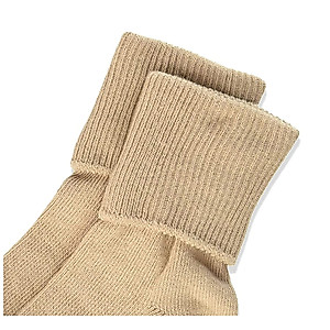 Jefferies Socks Girls (Pack 6) Little Seamless Turn Cuff Socks Pack of 6, Stone, 12-24 Months US (BBMP2242)