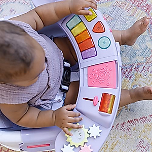 Infantino Music & Lights 3-in-1 Discovery Seat and Booster - Convertible Infant Activity and Feeding Seat with Electronic Piano for Sensory Exploration, for Babies and Toddlers, Lavender