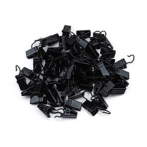 yueton 60pcs Black Metal Hook Clips Hanging Curtain Clip Hanger